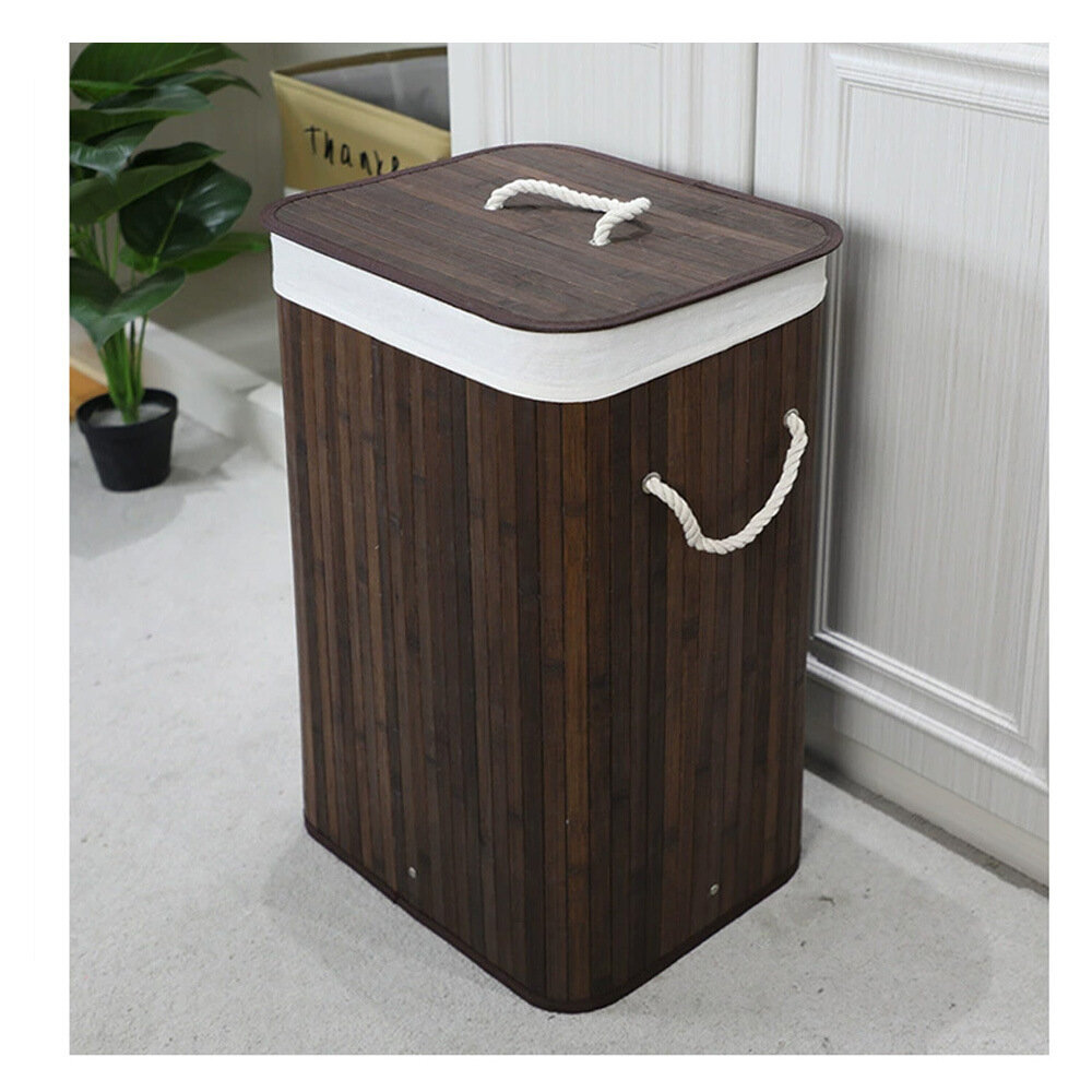 Корзина для белья бамбуковая в ванную