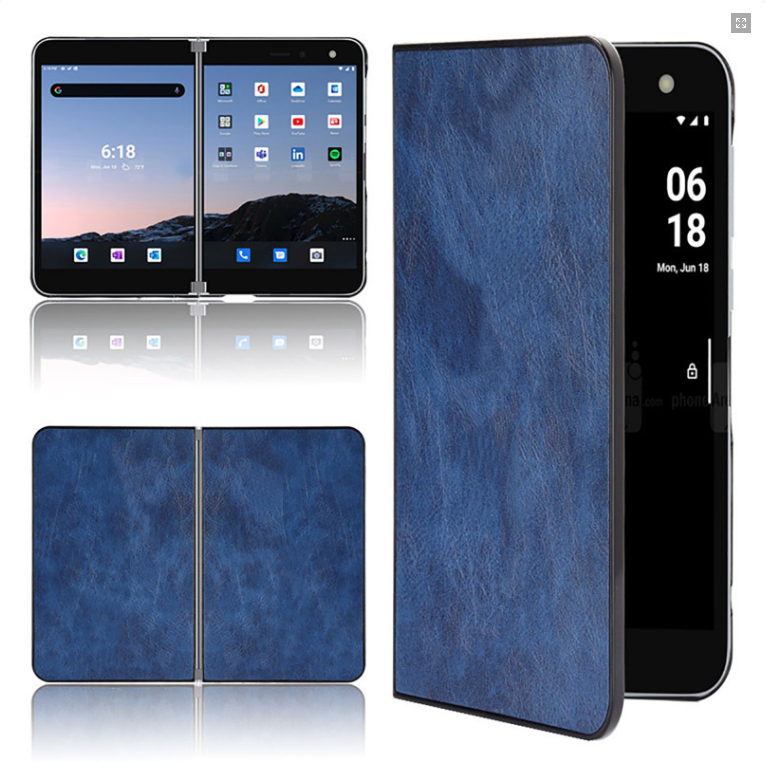 Тонкий кожаный чехол MyPads противоударный для Microsoft Surface Duo