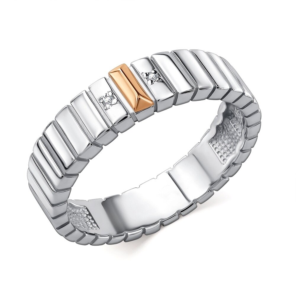 Кольцо, серебро, 925 проба, бриллиант