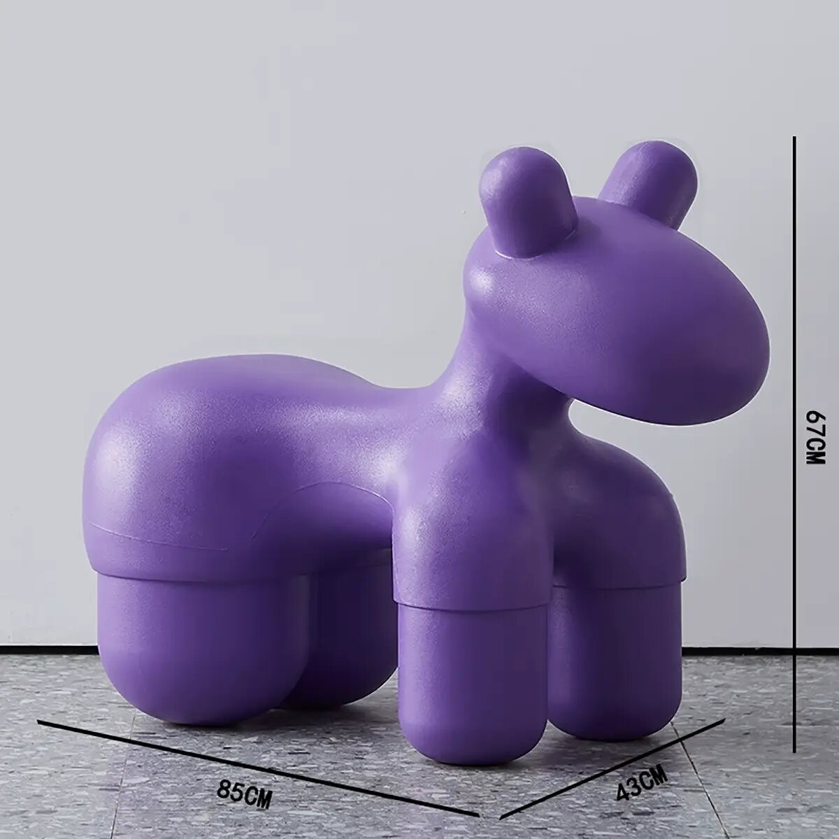 Табурет для гостиной и детской из пластика в стиле Pony Chair (цвет фиолетовый 85*43*67 см)