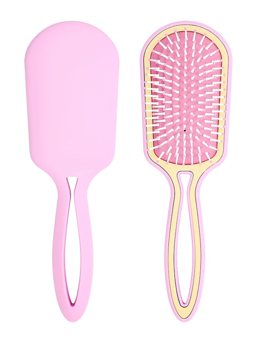Расческа массажная Lady Pink, для распутывания, пластиковая, 3 см, розовая