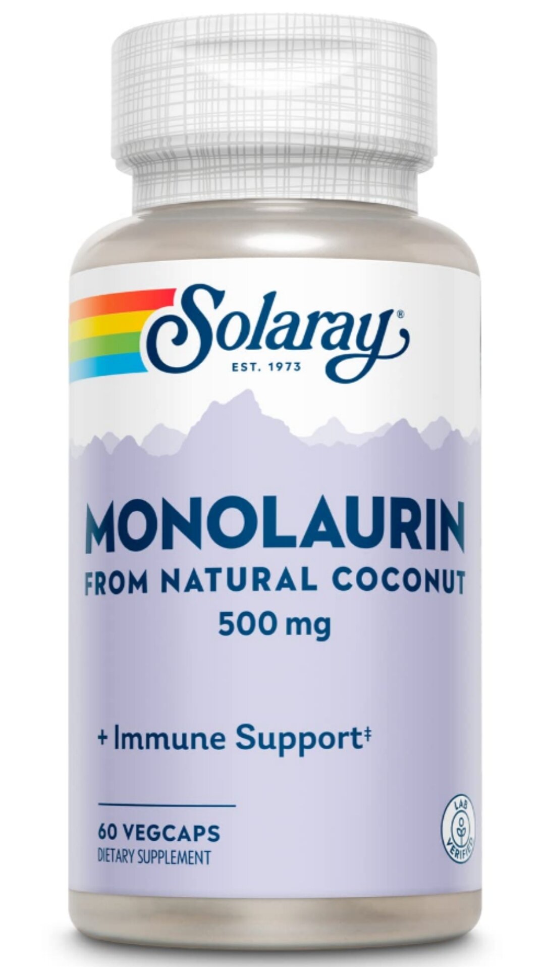 Solaray, Monolaurin, монолаурин, 500 мг, 60 вегетарианских капсул
