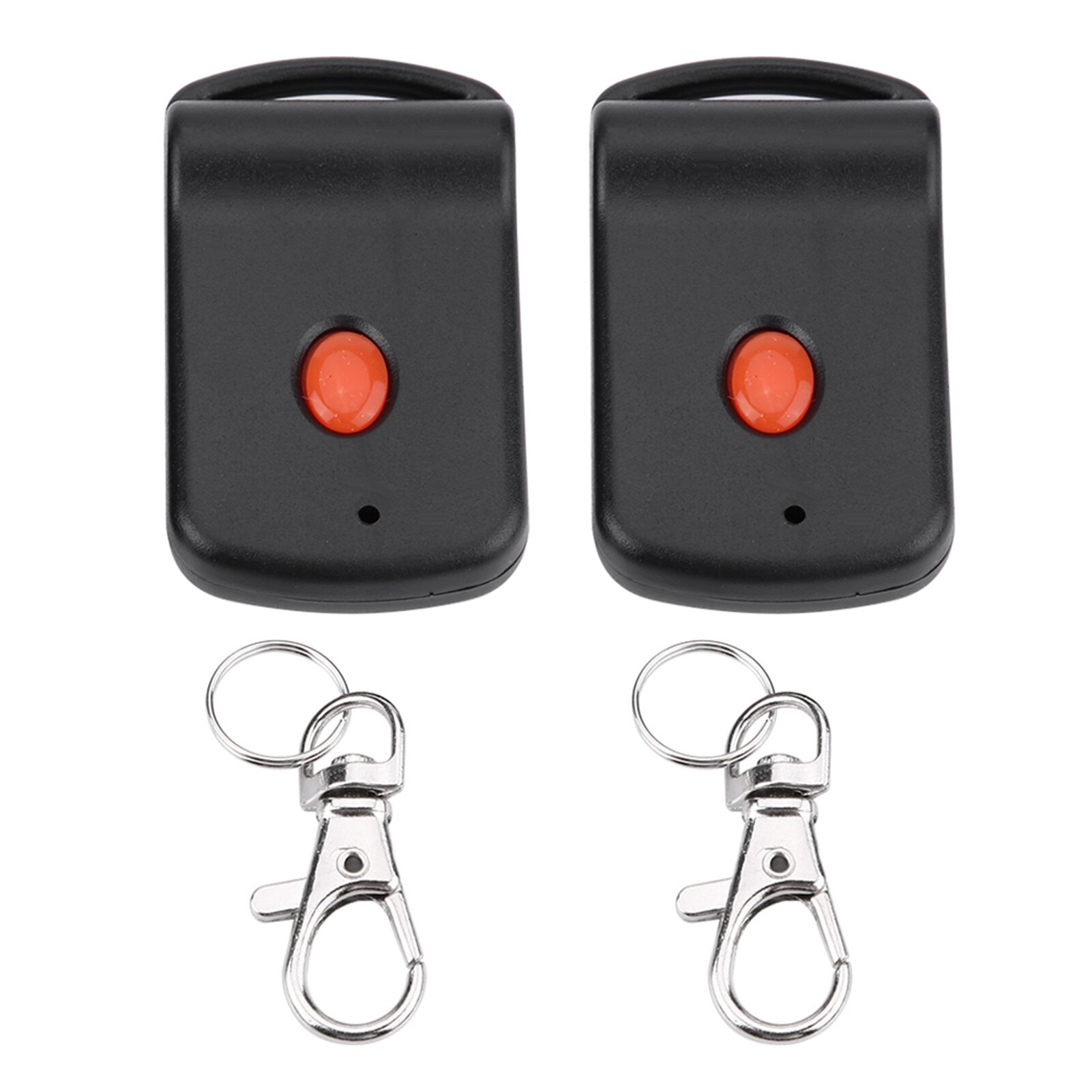Gate Remote Control Keyring, 2pcs Black 276W Auto Garage Door Transmitter 23A 12V Wearproof Plastic for 300 MHz Multicode