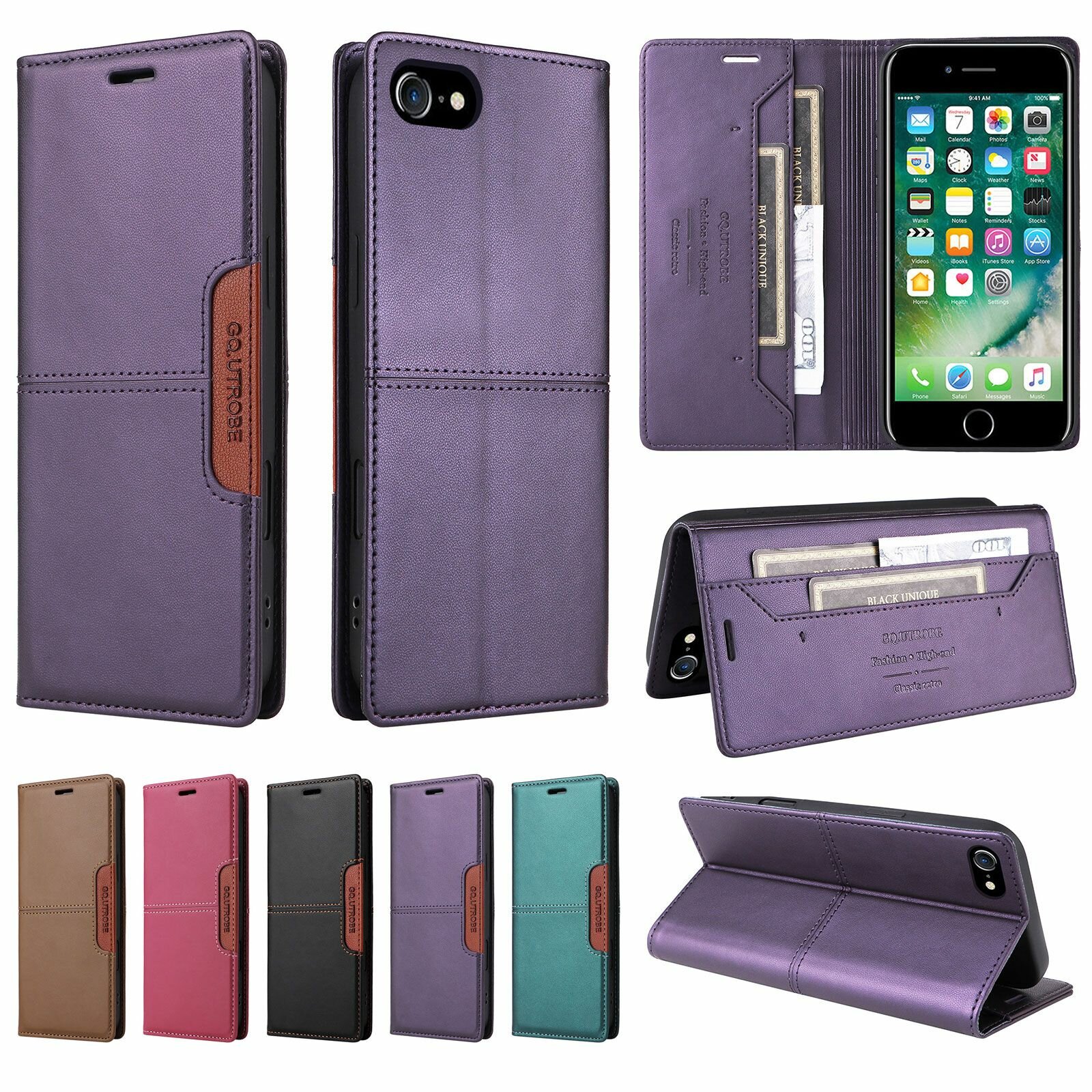 Чехол-книжка Для Apple IPhone6/ 7 / 8 / SE 2020 (SE 2) / SE 2022 (SE 3) Роскошный Дизайнерский Кожаный Чехол-кошелек