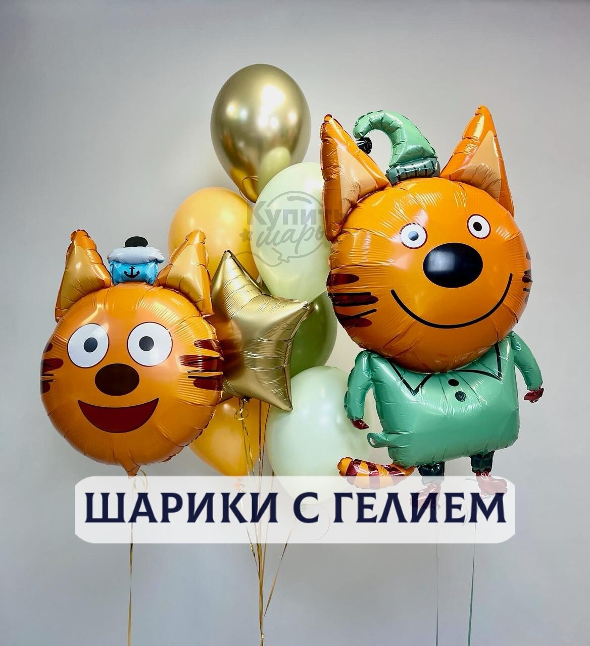 Воздушные шары с гелием, шарики воздушные "Три кота" №2749