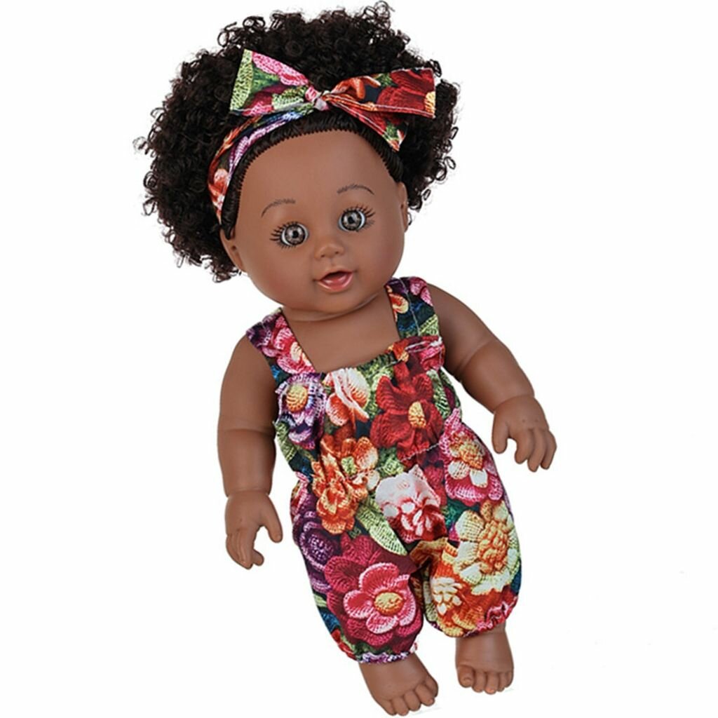 Кукла Реборн 30 см с афро-прической