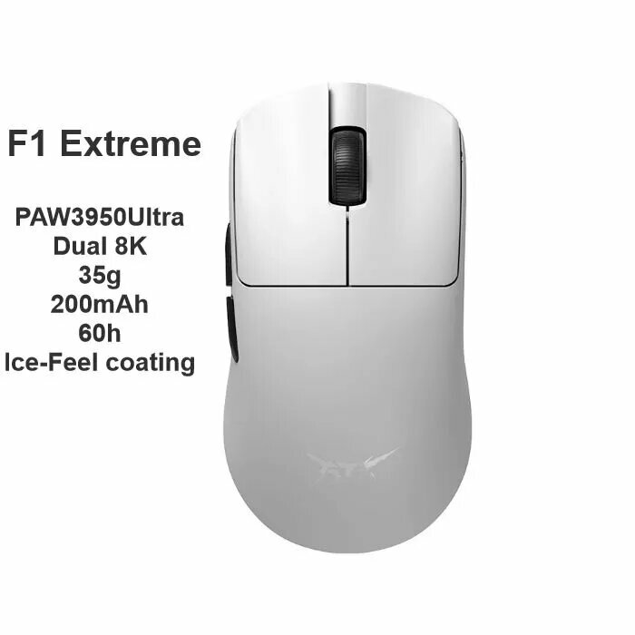 Мышь беспроводная Blazing Sky F1 Extreme, PAW3950 Ultra, 8K Dongle, белый, слоновая кость