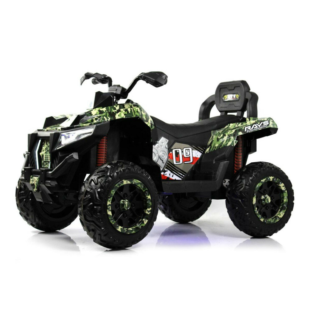 Детский электроквадроцикл "X999XX", полный привод, зеленый камуфляж, 3-8 лет