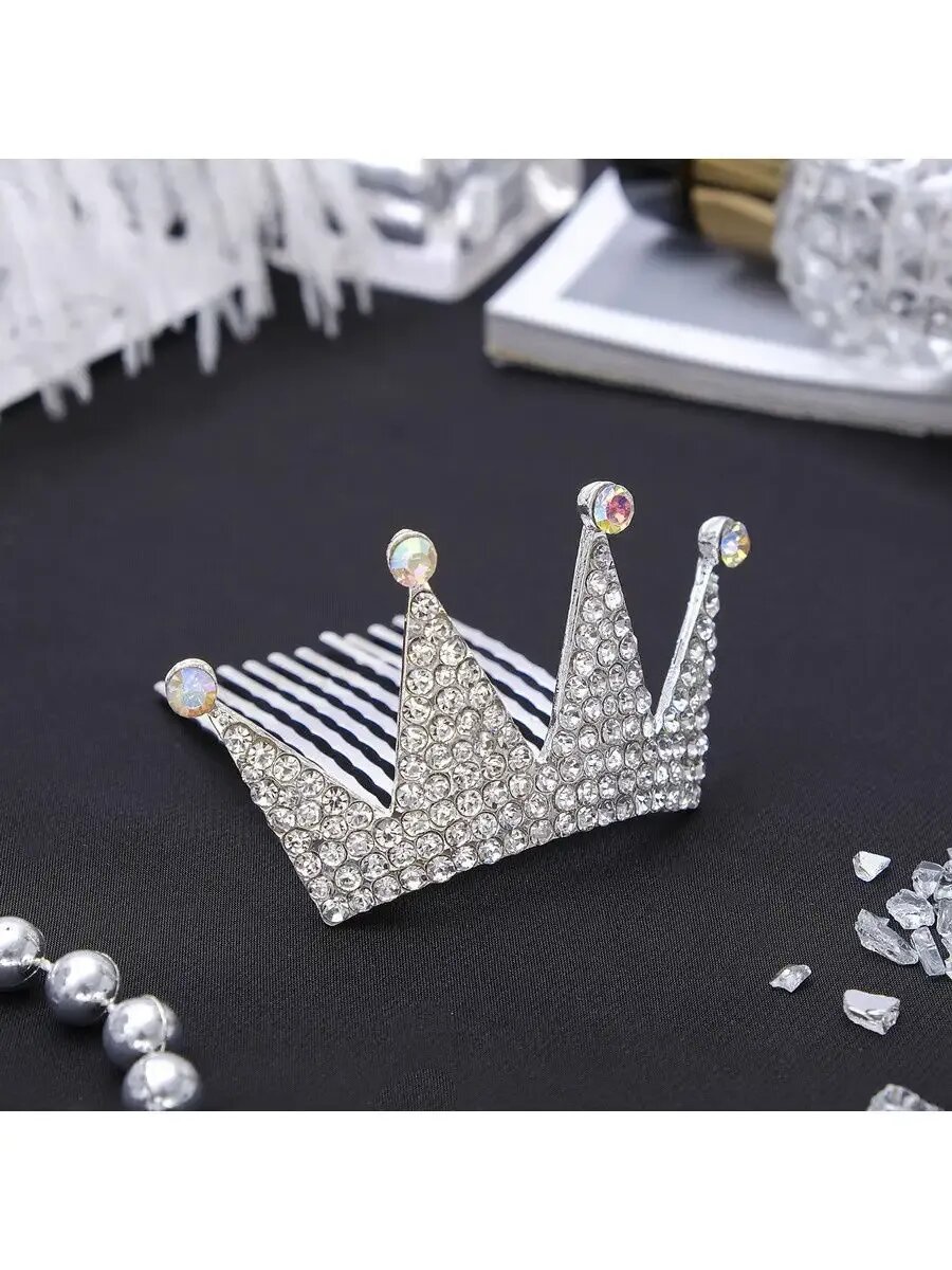 Диадема для волос "Королевская особа" 3,5*7,5 см страза