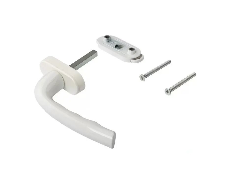 Ручка оконная с блокиратором алюминий цвет белый