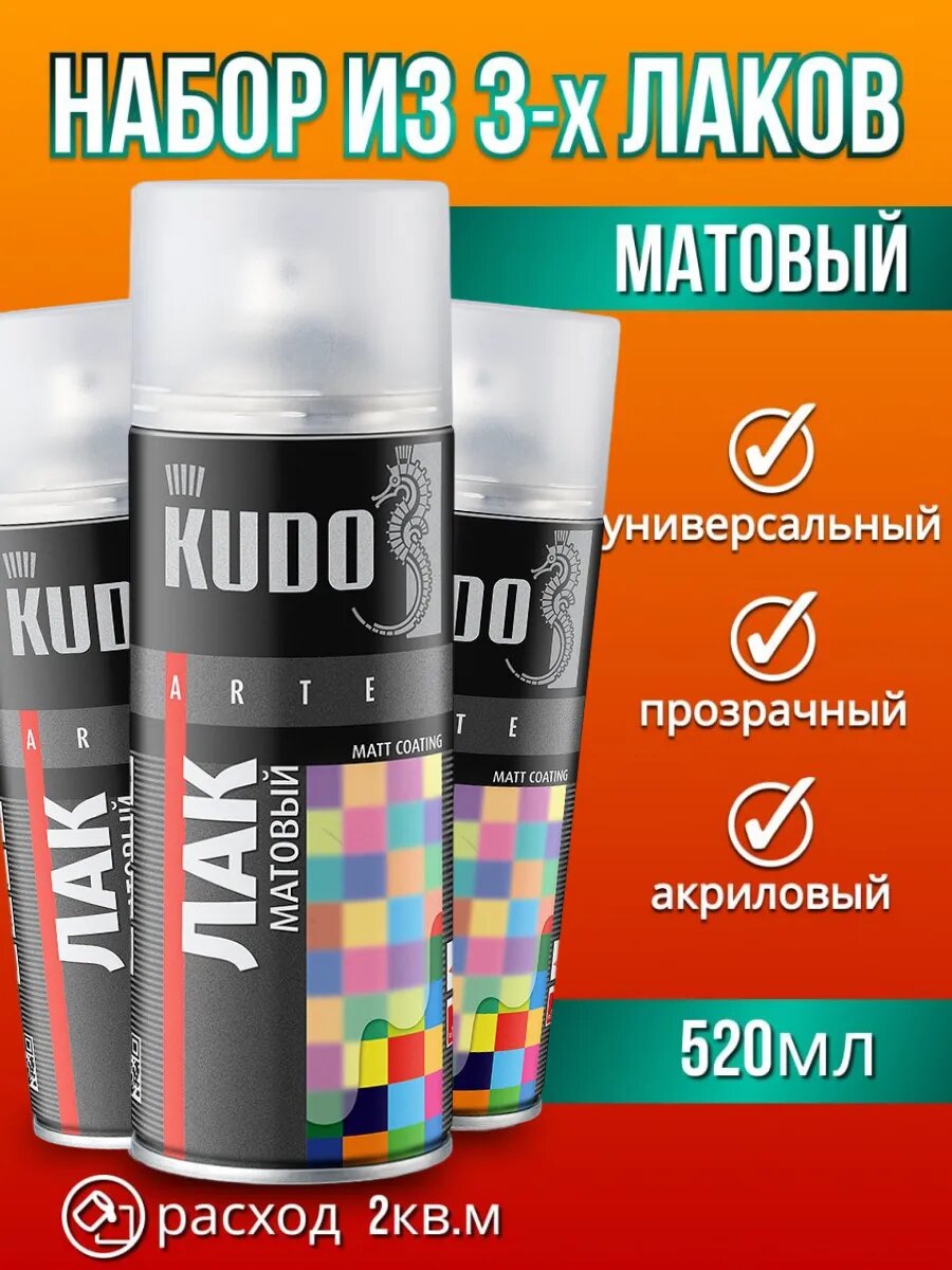 Лак акриловый матовый 3шт