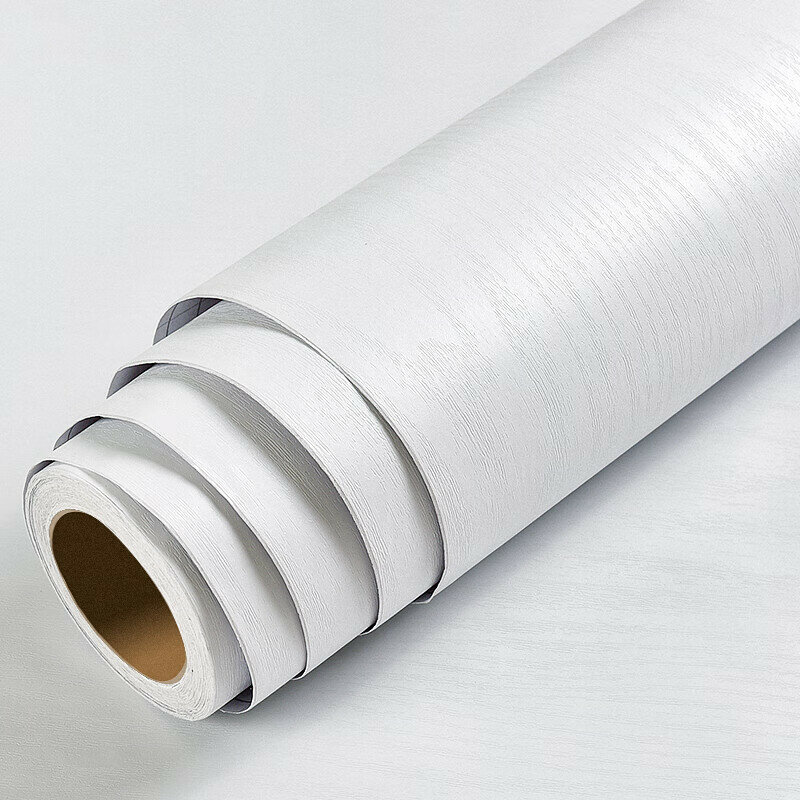 Quatrefoil Wood Grain Renovation Wallpaper, Self-Adhesive Wall Sticker, for Desk, Wardrobe, Wooden Doors, Old Furniture, 0.45*5 Meters, White Wood Grain