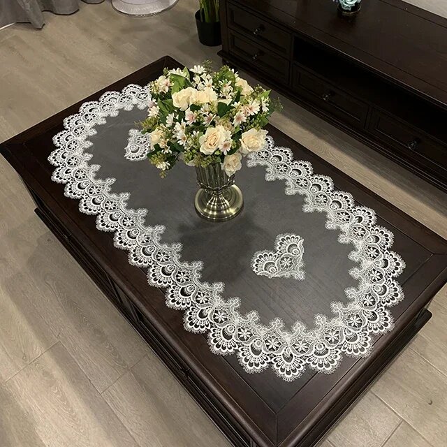 Скатерть Julliette Dream белая овальная вышитая 40X90cm, HM51W-Yarn