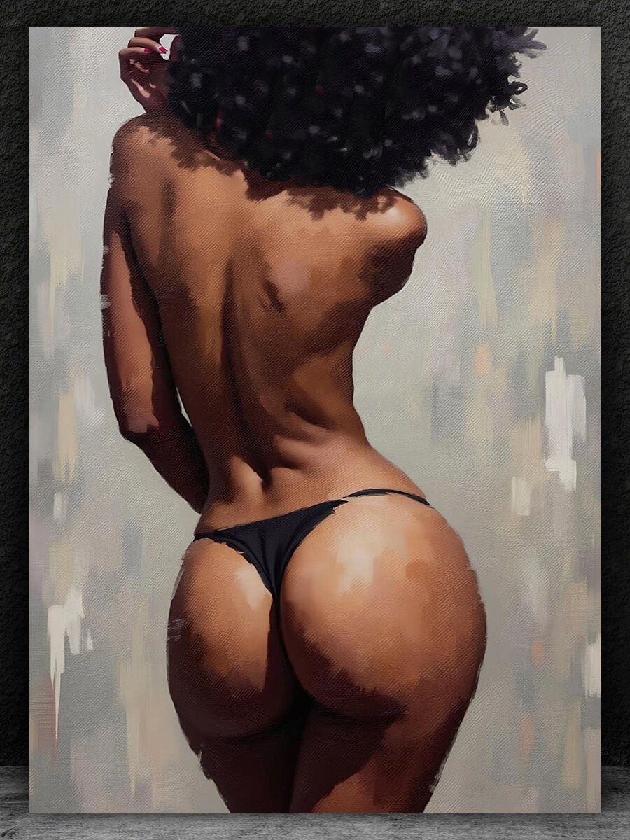 Картина на стену - "Негритянка эротика африканская женщина" , 50х70 см.
