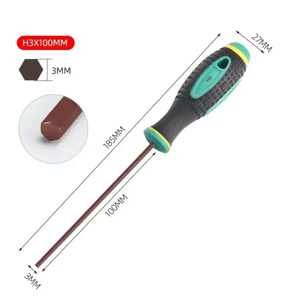 Шестигранная отвертка H3x100mm, 185mm