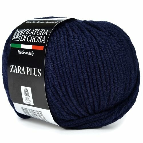Пряжа Filatura Di Crosa Zara Plus 10 тёмно-синий (50г/75м, упаковка 10 мотков)