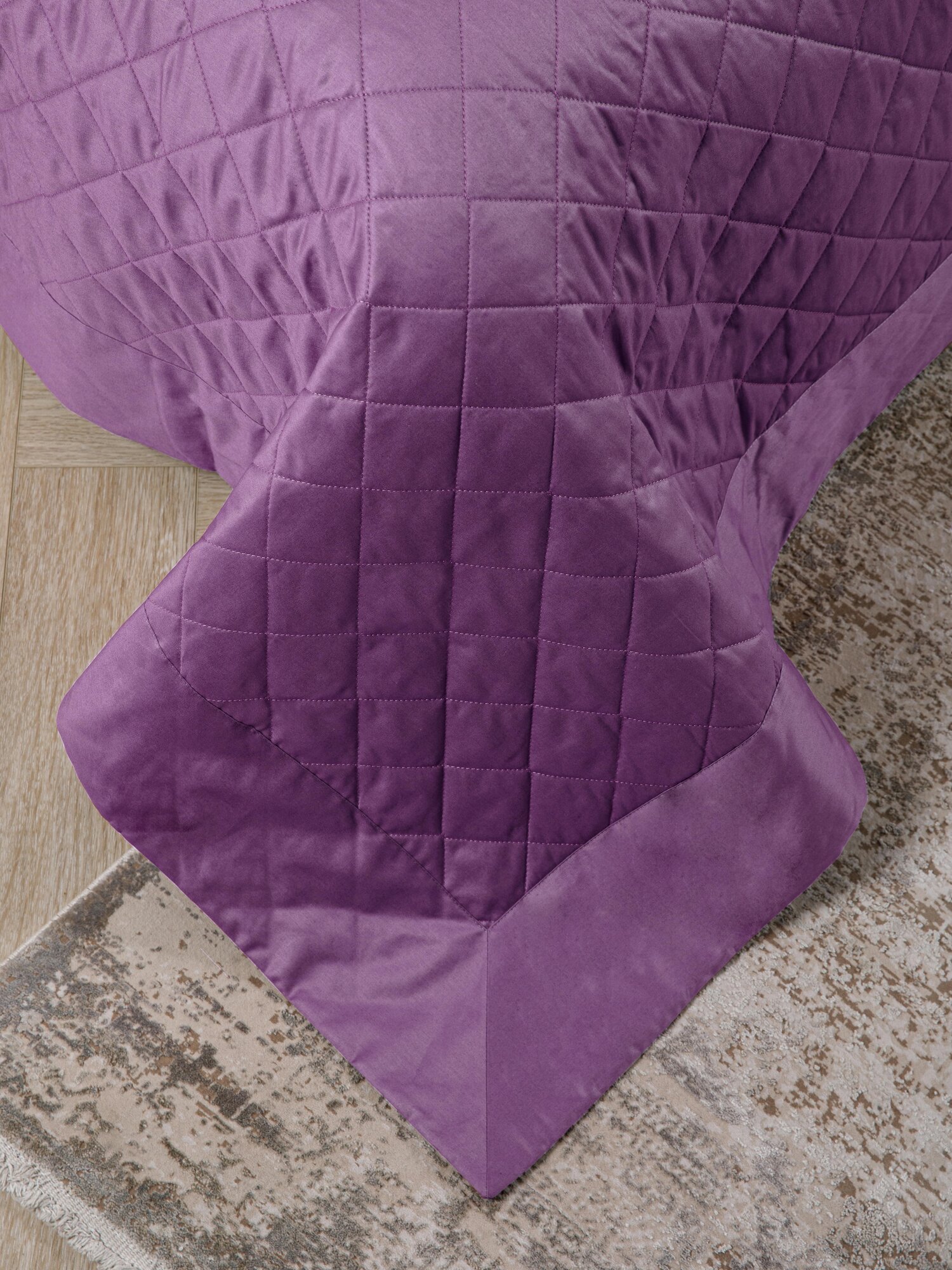 Покрывало GOLDTEX "Виолет", 220x180, стеганое, хлопок, фиолетовое — фото 1