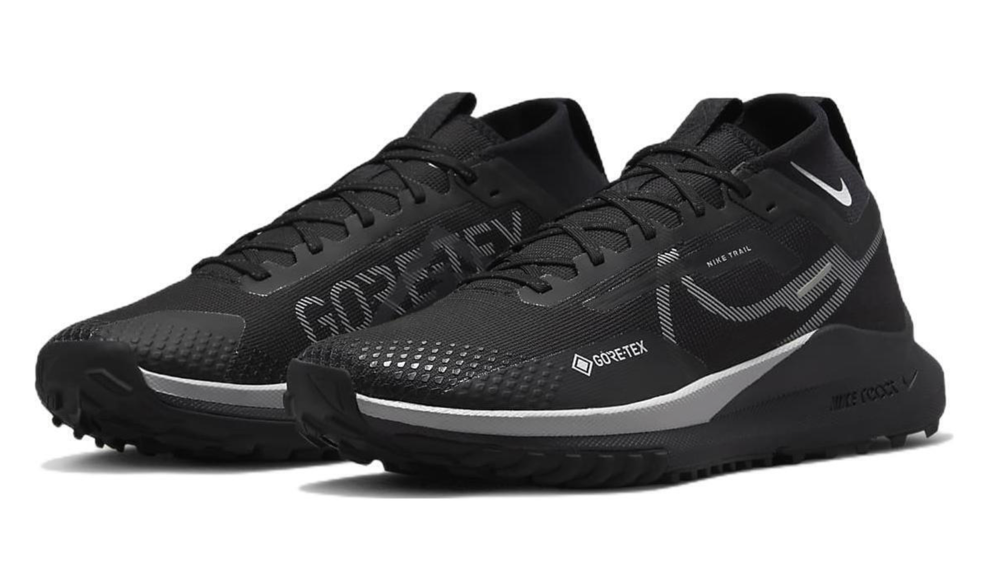 Кроссовки NIKE React Pegasus Trail 4 GTX, размер 8.5 US / 7.5 UK / 42 EUR / 26.5 CM, Black/Reflect Silver — фото 1