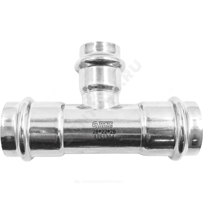 Тройник перех нерж AISI304 Дн28х22х22 пресс SantechSystems