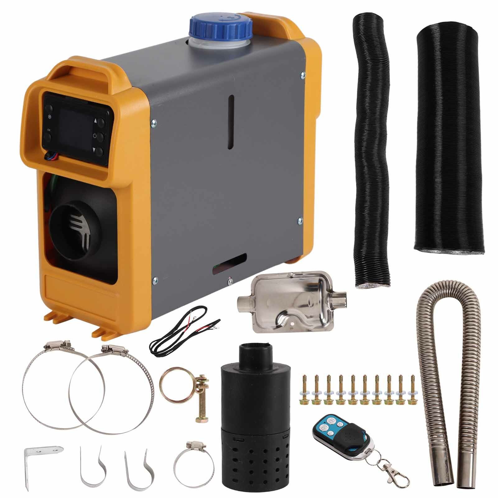 12V 2KW Дизельный воздушный отопитель с дистанционным управлением, низким уровнем шума и быстрым нагревом для автомобилей, грузовиков, автобусов и автодомов.