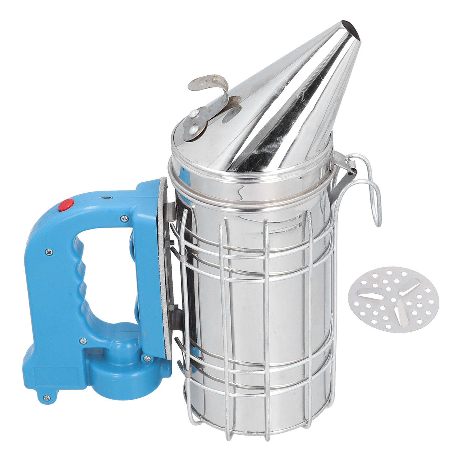 Электрический дымарь для ульев с синей ручкой. Оборудование для пчеловодства. Инструменты для пчеловодов.