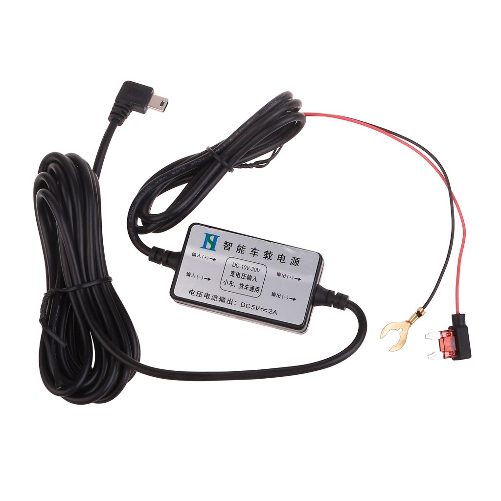 3,4 М (11 футов) Кабель Питания Видеорегистратора для Автомобильной Камеры, Адаптер Зарядного Устройства для Выхода Видеорегистратора 5V/2A Mini USB Источник Питания