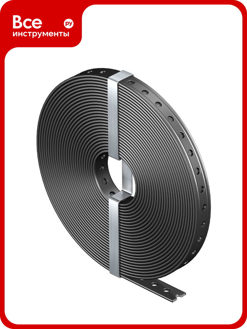 Монтажная перфорированная лента OBO Bettermann 19x3 мм (с пластиковым покрытием), рулон 10 м 1473271, 19х3 мм