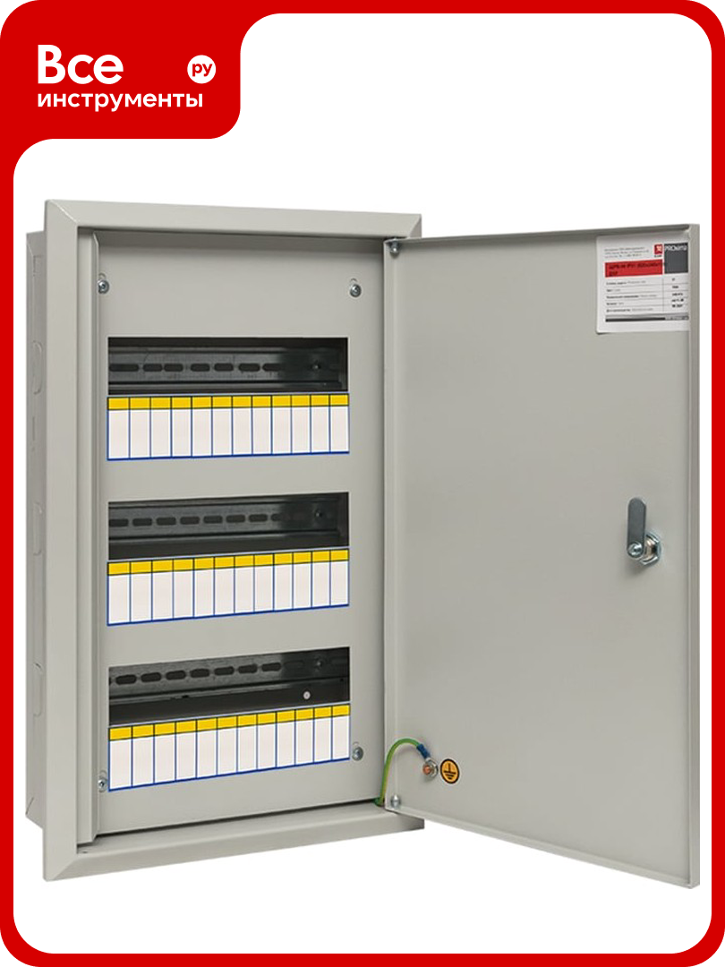 Распределительный встраиваемый щит EKF ЩРв-36з IP30 520х340х120 с замком mb11-36, для распределения электроэнергии