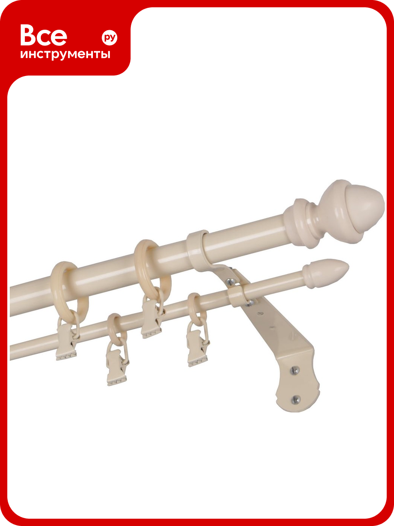 Двухрядный, Арт-Декор, карниз Арт-Декор D20 D10 бежевый 160 см металл CLASSIC 4620748740165, изготовлен из алюминиевых