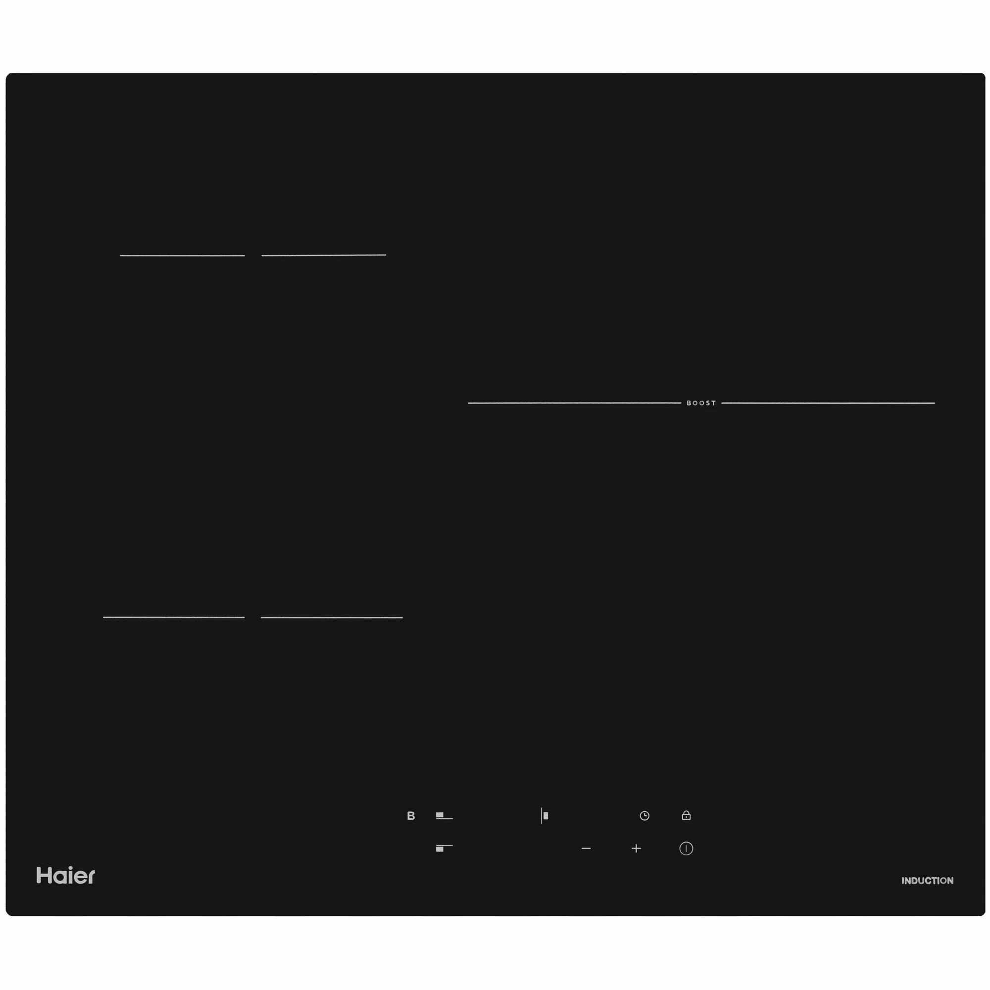 Индукционная варочная панель Haier HHK-Y63WTB, 3 зоны нагрева, сенсорное управление, чёрная