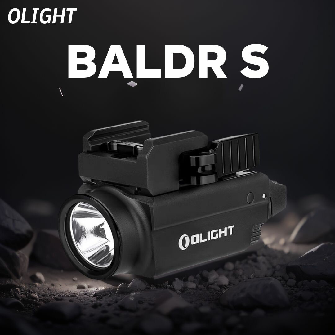 Пистолетный фонарь Olight Baldr S Black, Li-po 380 mAh, 130 метров, 800 люмен (Комплект)