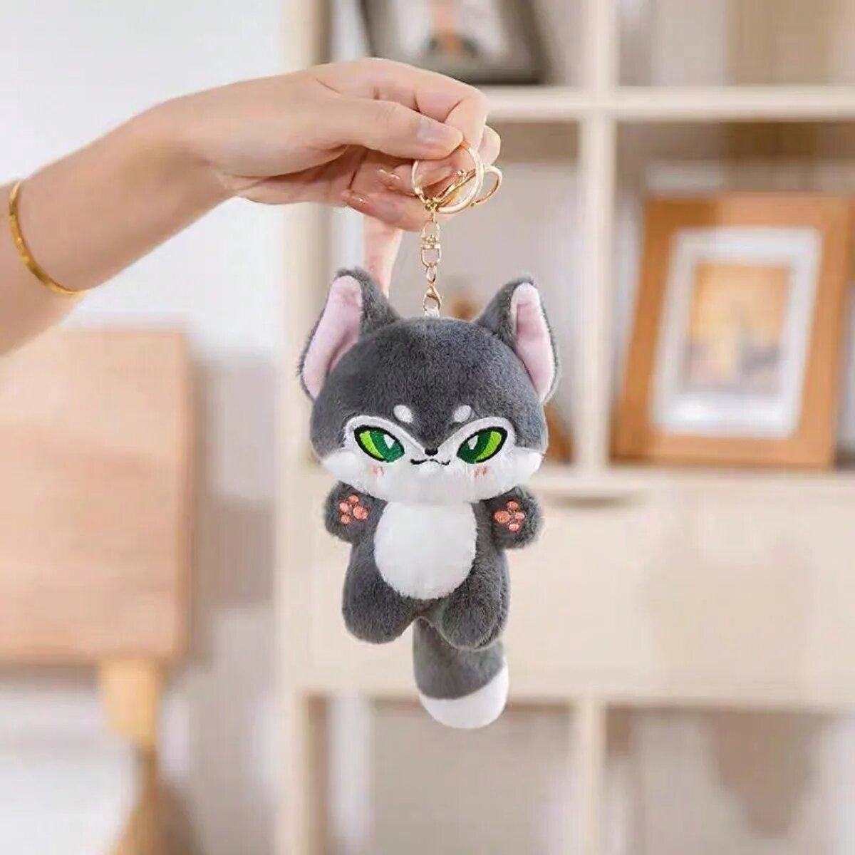 Милый 12 см Серый Детский волк плюшевая подвеска забавная игрушка Мягкое Животное сумка прекрасный Декор Детский успокаивающий подарок брелок