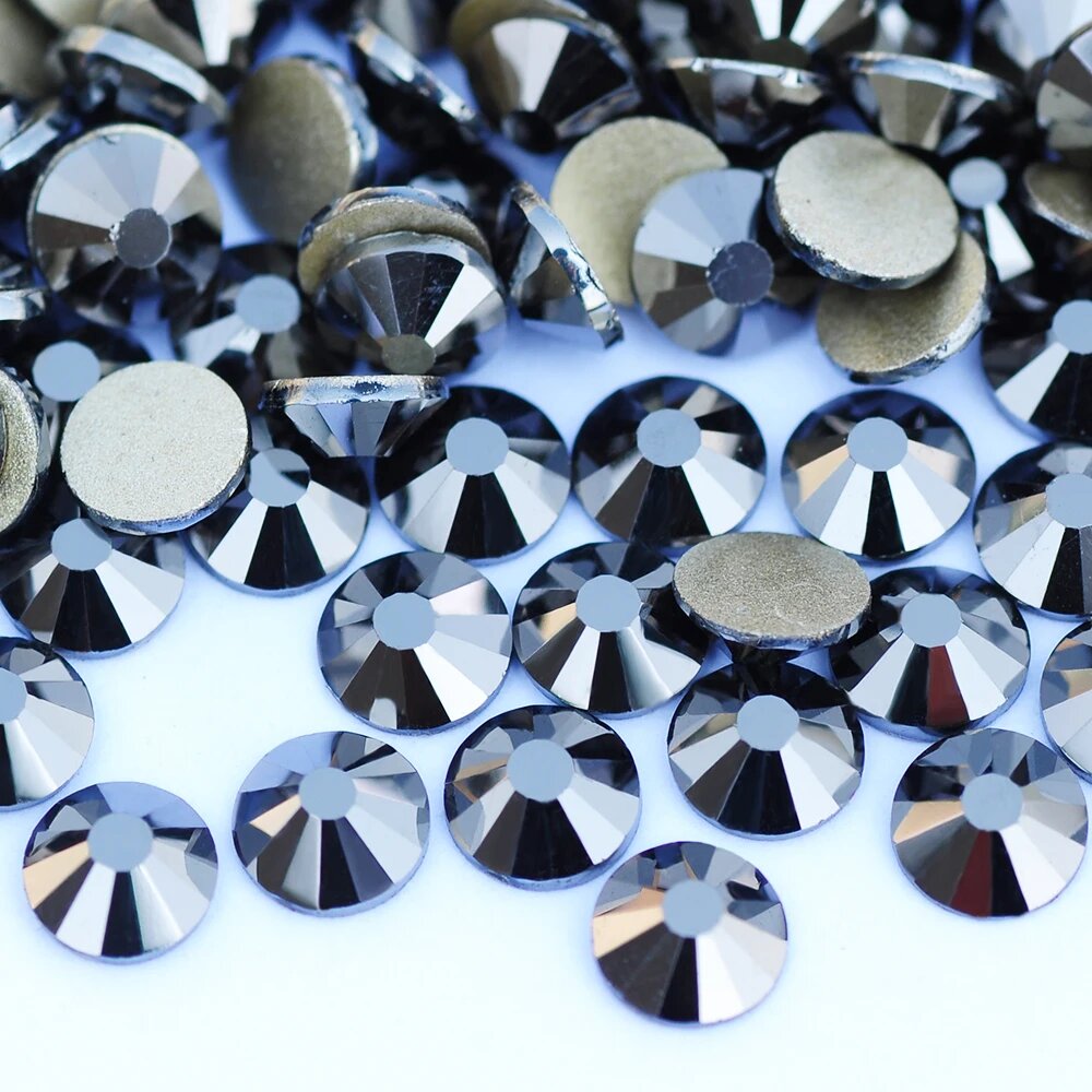 Серебряные стразы YANRUO SS30 288Pcs Jet Hematite