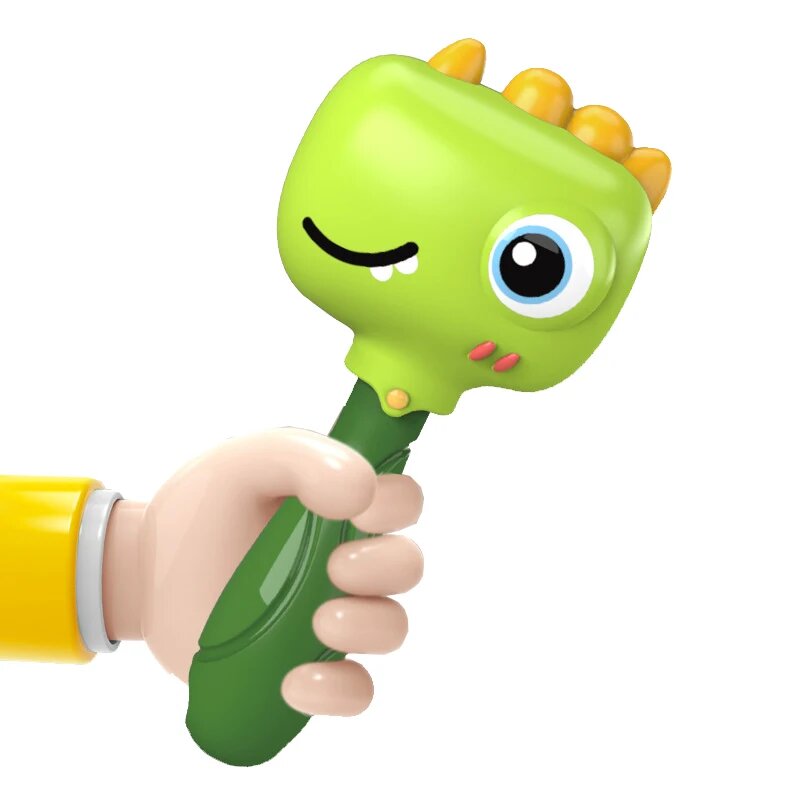Сенсорные прорезыватели-погремушки из силикона Зеленый, Green dinosaur
