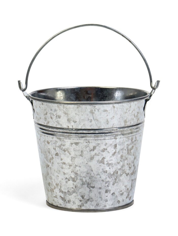 Декоративное кашпо для цветов «Ведёрко альма», 600 мл, d=11 см, h=10 см, металлическое