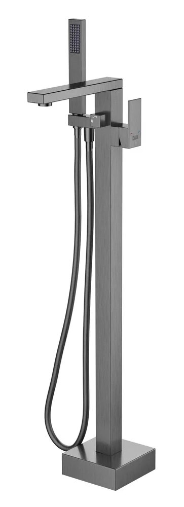 Напольный смеситель для ванны с душем D&K Bayern.Liszt DA1516006 С внутренней частью, с душевым гарнитуром, серый, матовый, латунный, с керамическим картриджем