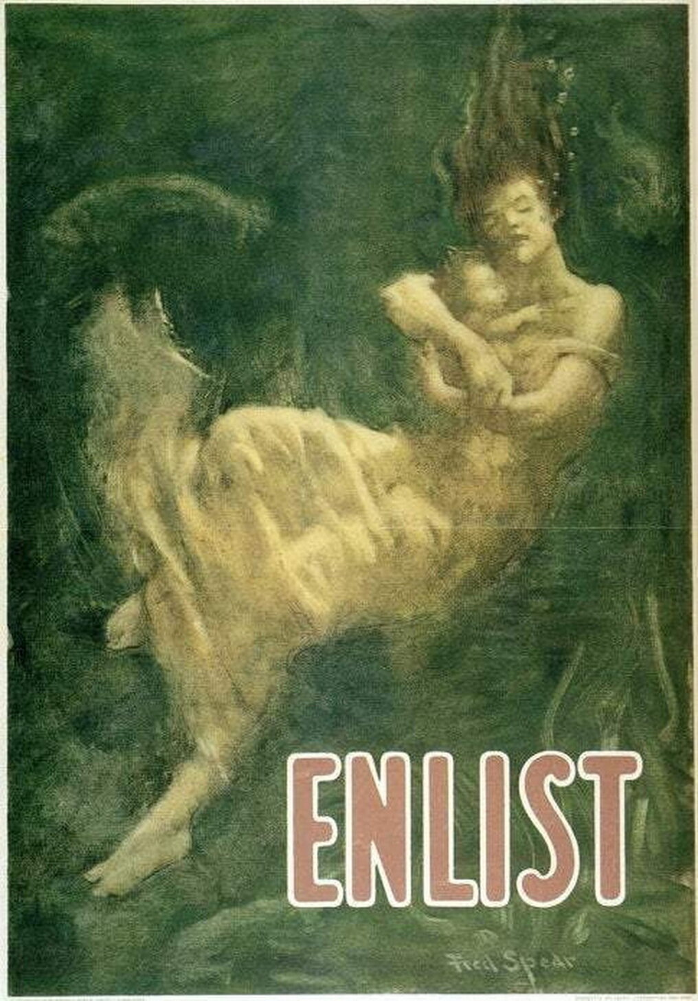 Плакат, постер Enlist (1915) на бумаге, размер 21х30см