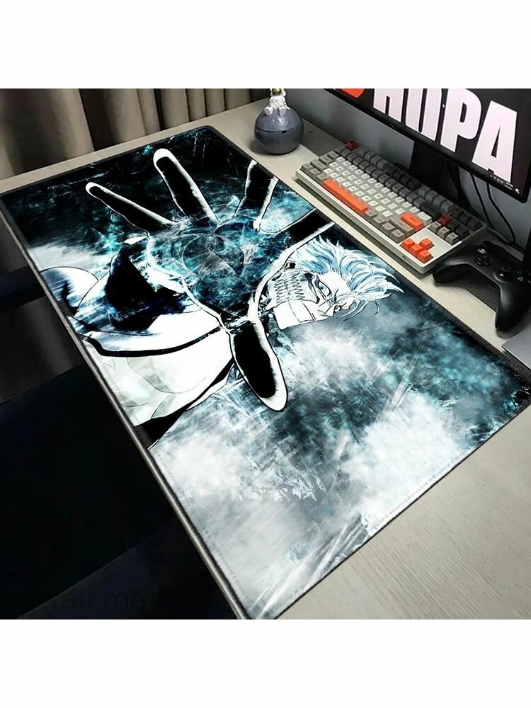 Коврик для мыши BLEACH, с принтом жнеца, нескользящий, большой размер, 40 см x 90 см