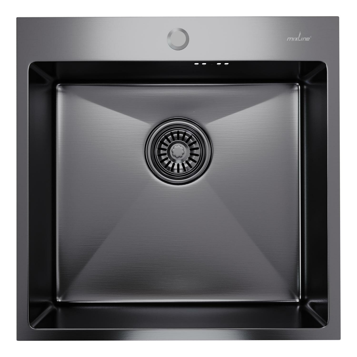 Мойка для кухни Mixline Pro 50х50 547230 черный графит, 1 чаша, нержавеющая сталь
