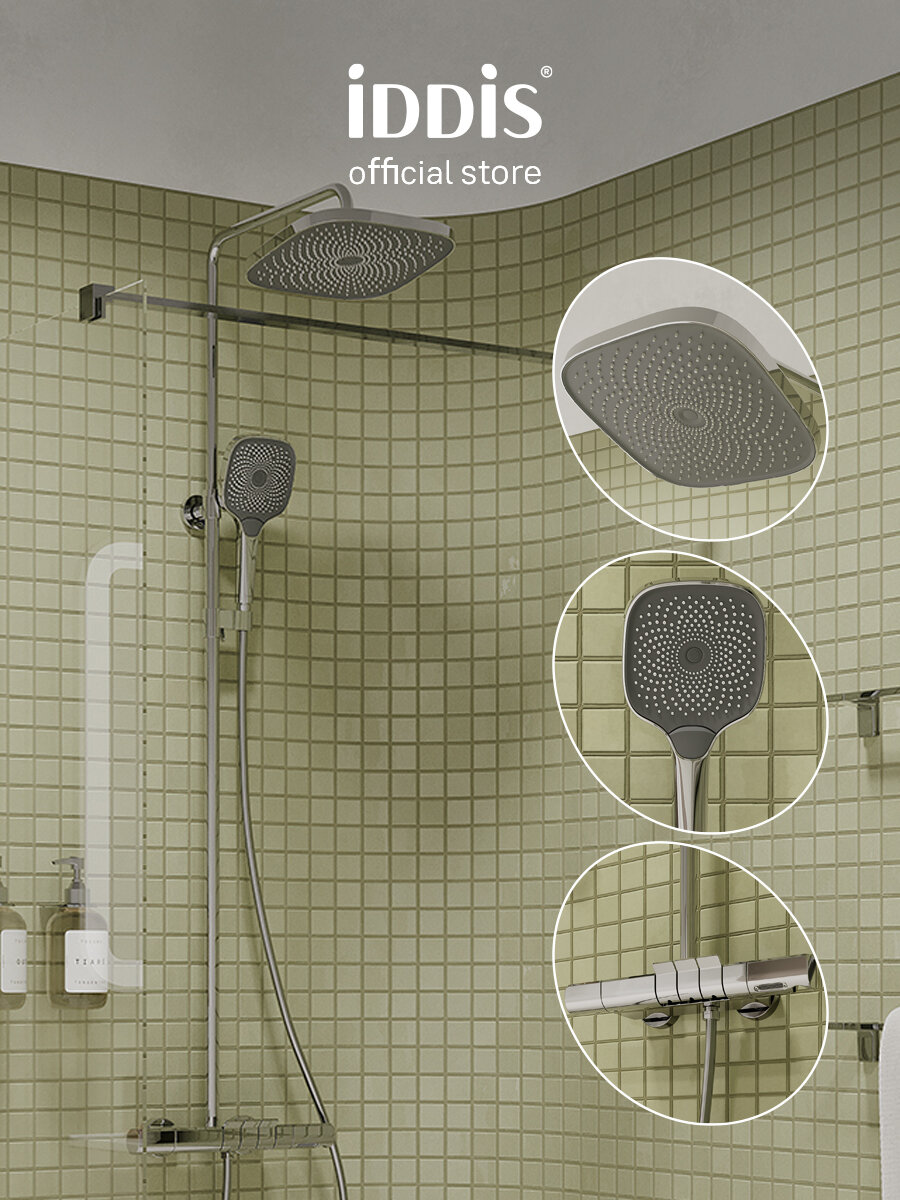 Душевая система термостатическая IDDIS SpaHome SPHSBTKi06 с тропическим душем глянцевый хром