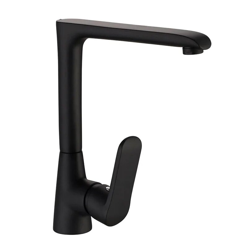 Смеситель для кухни Melodia della vita Heavy Metal MDV35615bk с поворотным изливом, черный, матовый, однорычажный, латунный, с керамическим картриджем
