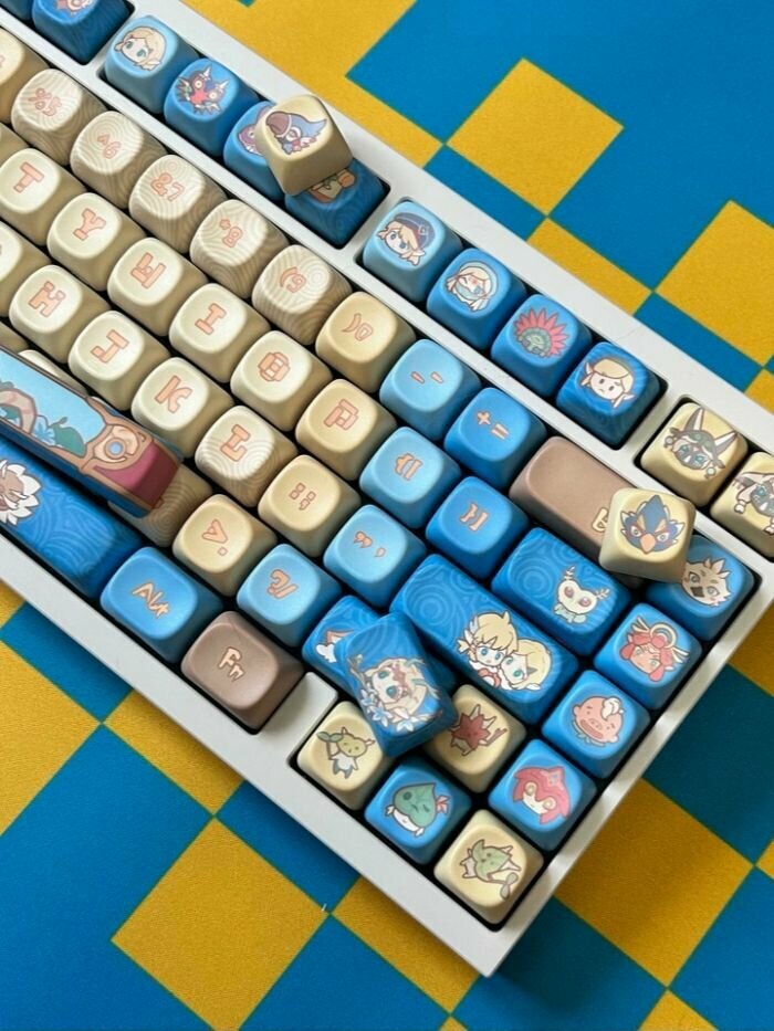 Кейкапы для механической клавиатуры PBT клавиши, тема<Легенда о Зельде>, профиль MOA,144 клавиши