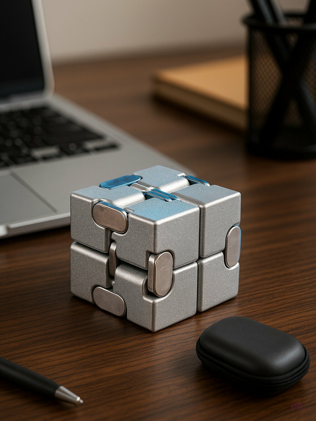 Бесконечный куб Infinity, антистресс-игрушка для детей и взрослых, металлический, серый, 210г