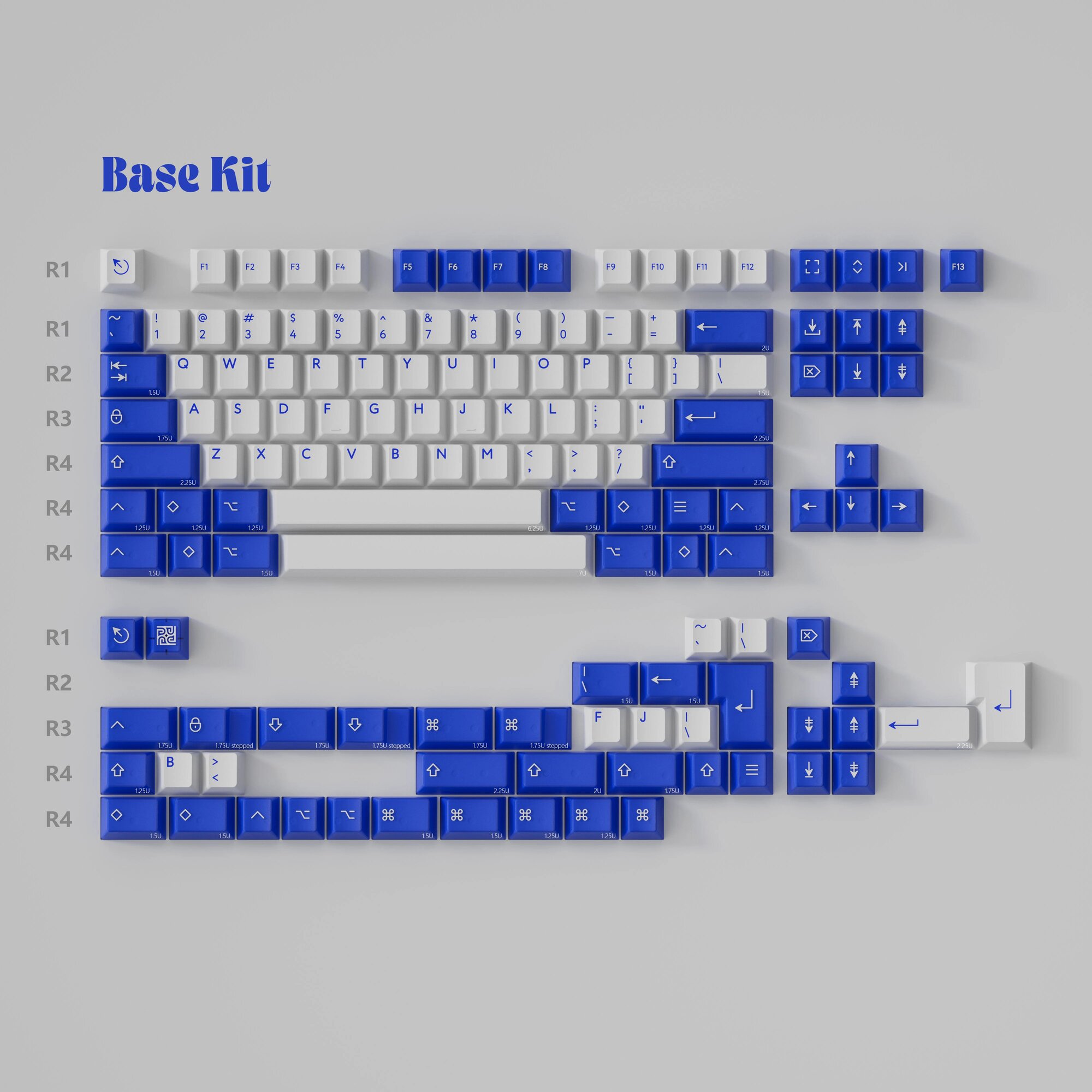 Клавиши для клавиатуры PBT Klein Blue Base