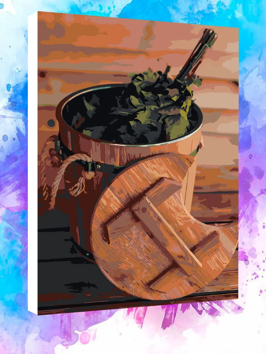 Картина по номерам на холсте Баня Сауна Парная