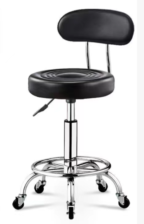 Стул мастера GL-BR-003 мягкий, на колесиках, с высокой спинкой, цвет белый