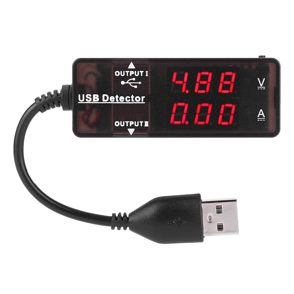 YB26VA Двухдисплейный USB-детектор, вольтметр, амперметр, измеритель напряжения и тока, тестер емкости батареи, одноцветный