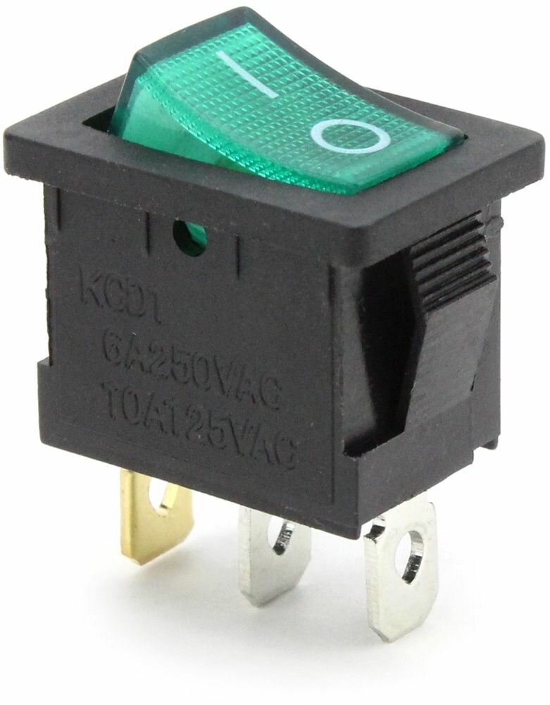 Выключатель с подсветкой ON-OFF MIRS-101A-2c3 зеленый (упак 2шт)