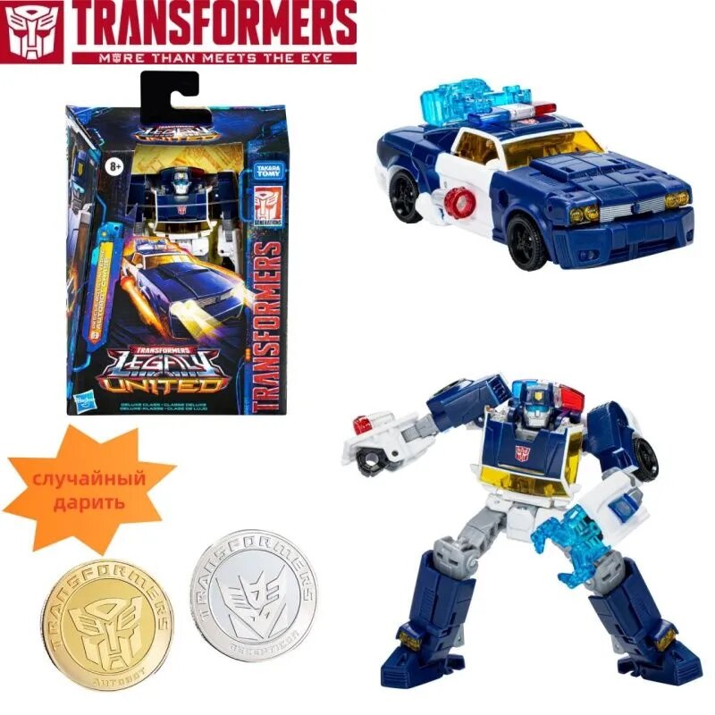 Трансформеры игрушки Hasbro Transformers Legacy United Deluxe Class Rescue Bots Universe Autobot Chase (14cm) F8525 (Присылайте памятные монеты)