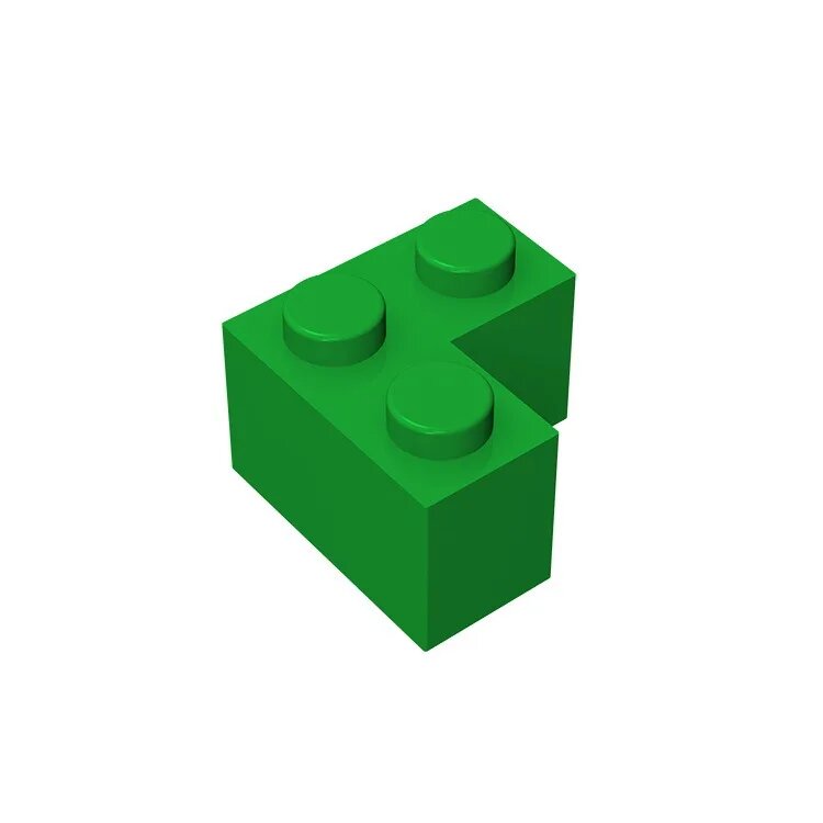 Изумрудный Lego блок 2x2 угловой, Цвет: 040